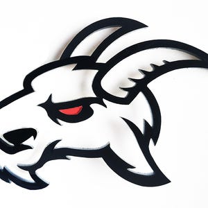 2x Fender Emblem Logo Badge Angry Goat Ram Hellram Redeye for Car Truck ...