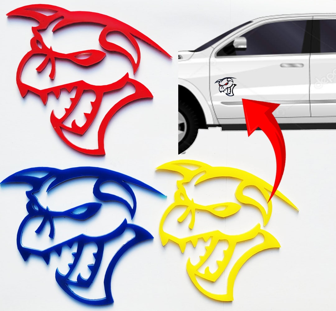 2x Demoncat Ghoul Logo Emblem Badge for Challenger Charger Hellcat ...