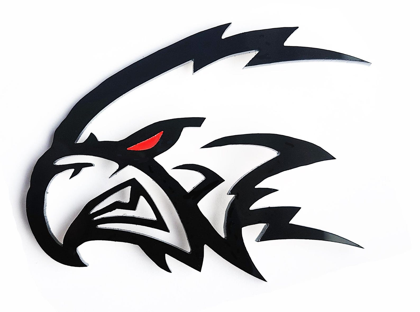 2x Hawk Bird Hellhawk Redeye Emblem Logo for Grand Cherokee Trackhawk ...