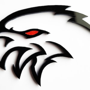 2x Hawk Bird Hellhawk Redeye Emblem Logo for Grand Cherokee Trackhawk ...