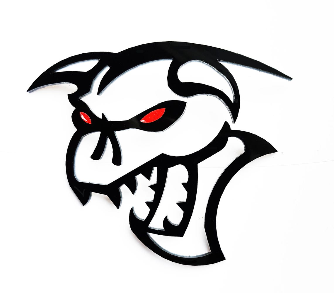 2x Demoncat Ghoul Redeye Logo Emblem Badge for Challenger Charger ...