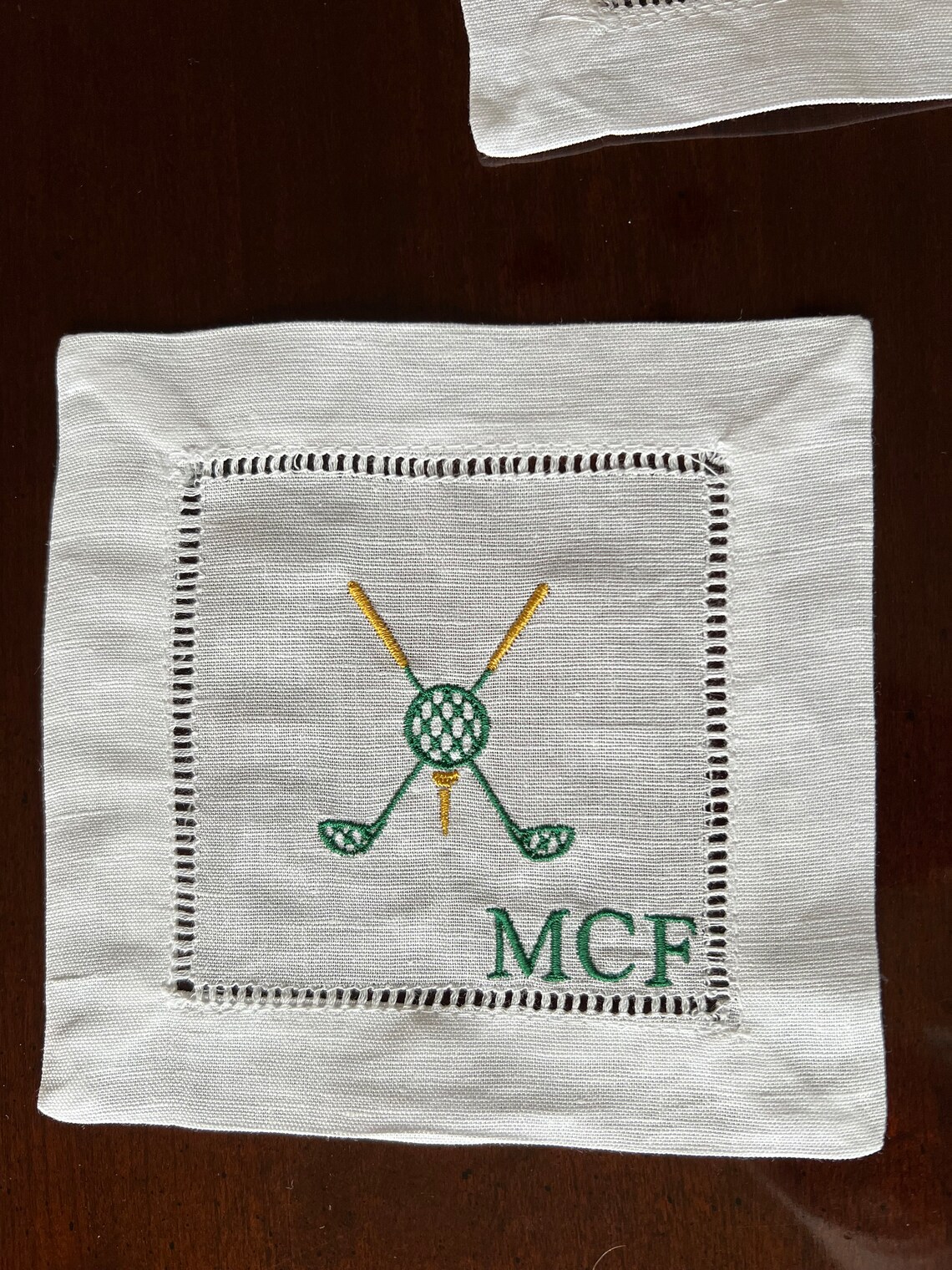 Golf Club Linen Hemstitch Cocktail Napkins (set of 4) - Etsy