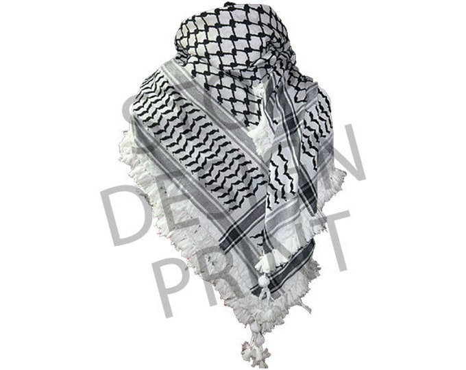 Handmade Kufiye Palestinian Kufiye Keffiyeh Shemagh Scarf