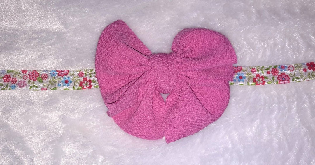Floral Cochlear Implant Headband With Bow - Etsy