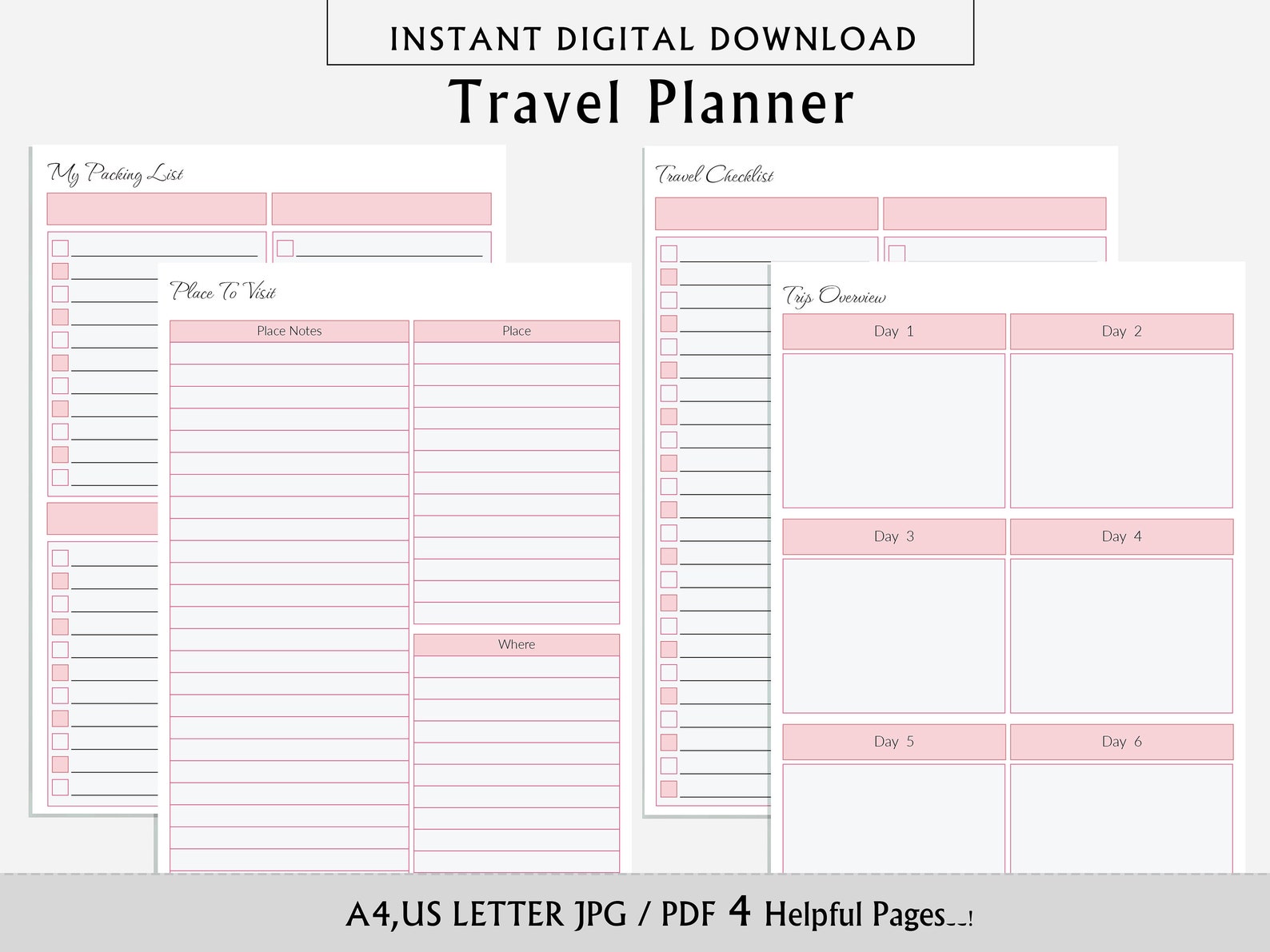 Plantilla de planificador de viajes imprimible planificador - Etsy México