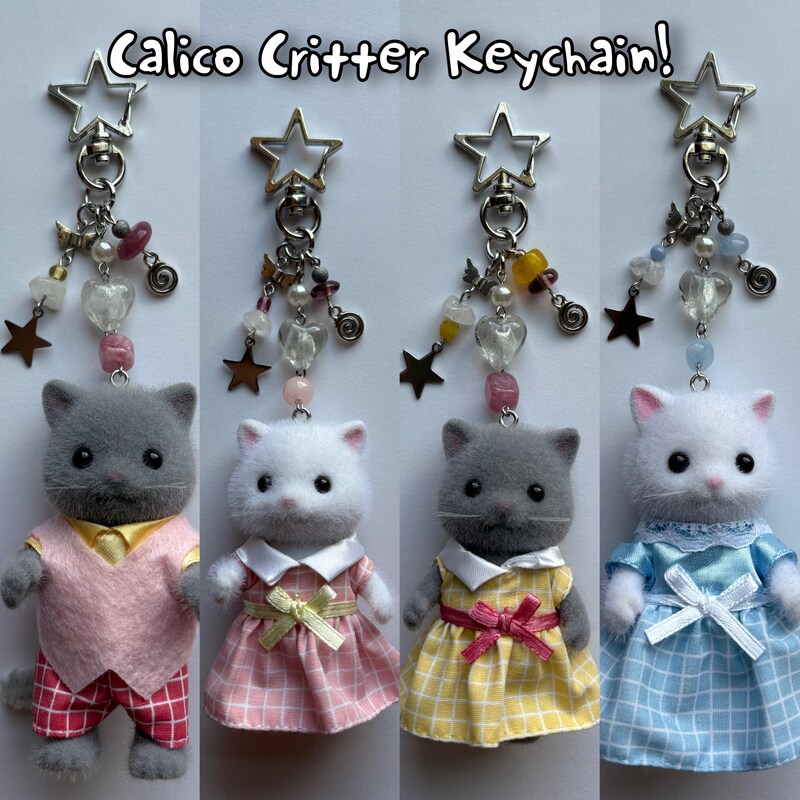 Calico Cat Keychain - Etsy