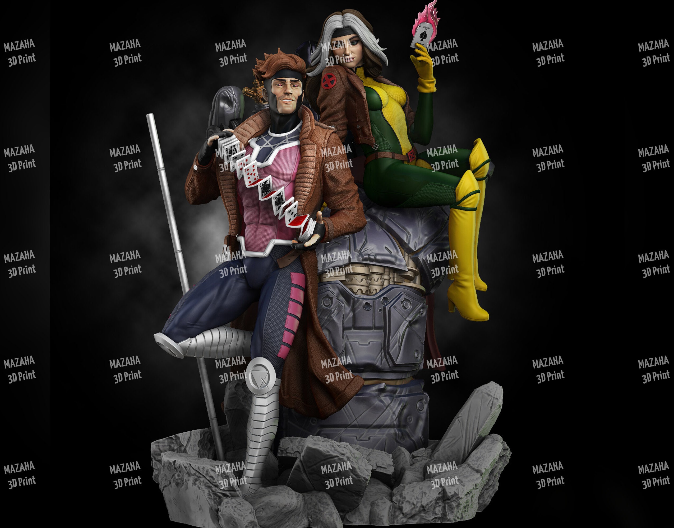 Gambit and Rogue 3D Prints STL File - Etsy UK