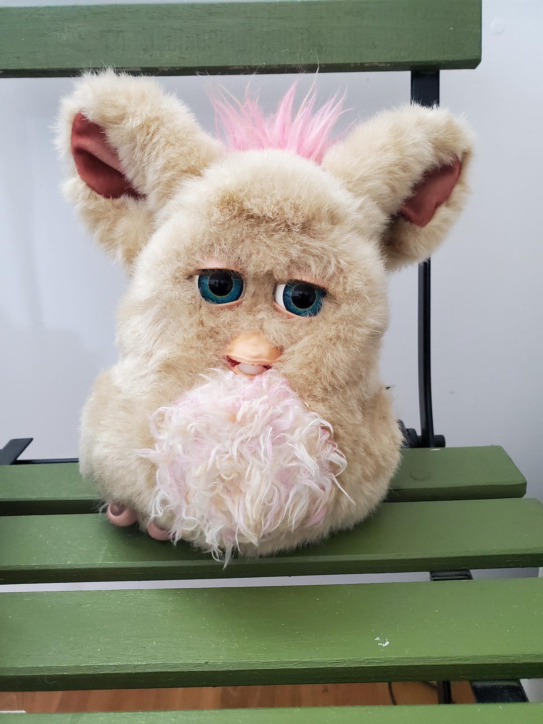 Furby 2005 Emoto Tronic Model 59294 Sand Furby Tan Fur Blue Eyes Furby ...