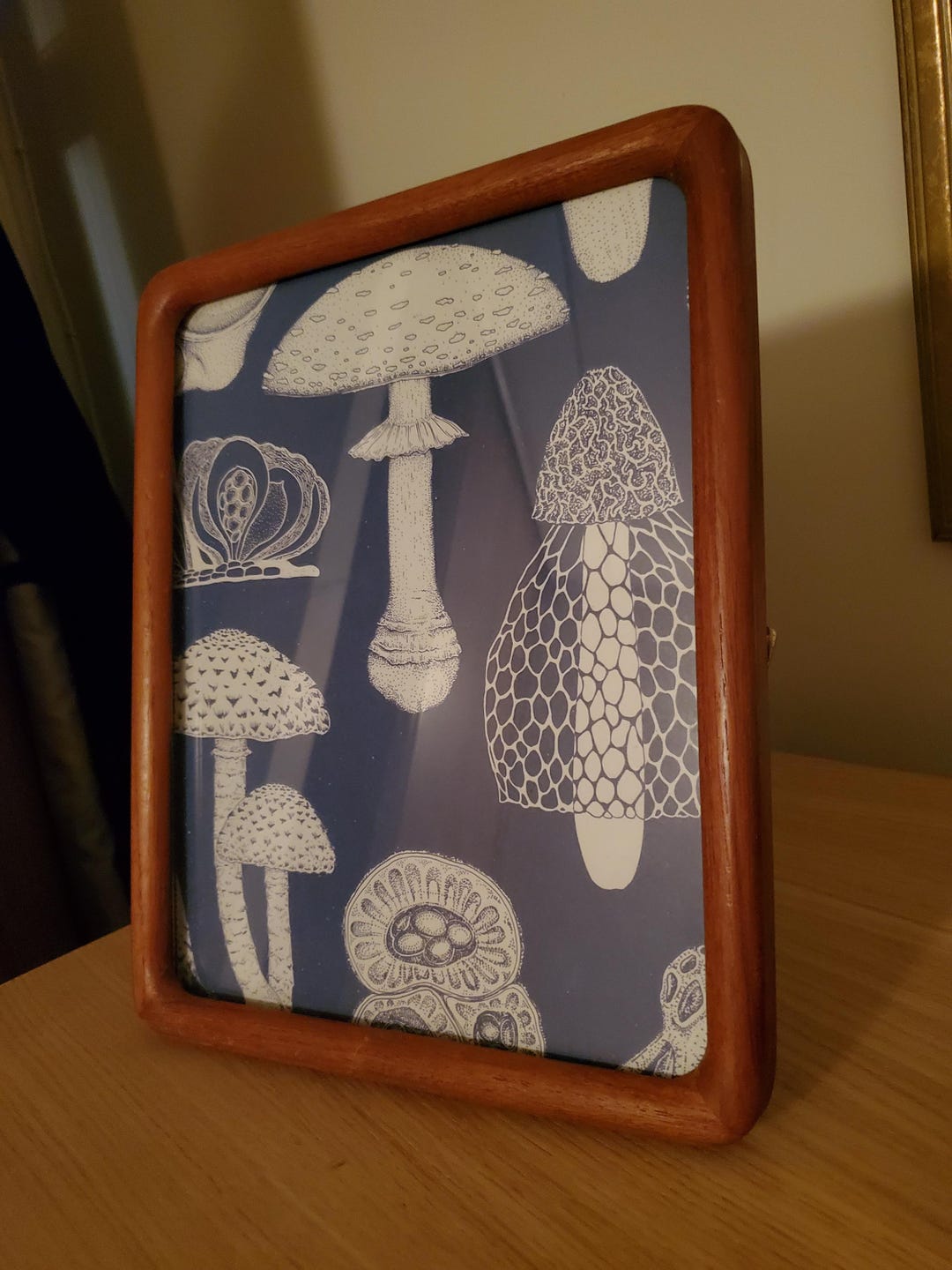 Lovely Midcentury Modern Teak/picture Frame/ Easel Stand/velvet Back ...