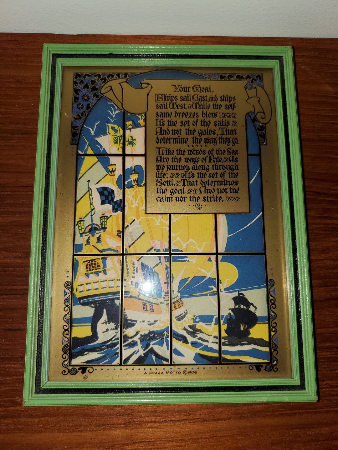 Buzza Motto/vintage Motto/your Goal/all Original/framed Motto - Etsy