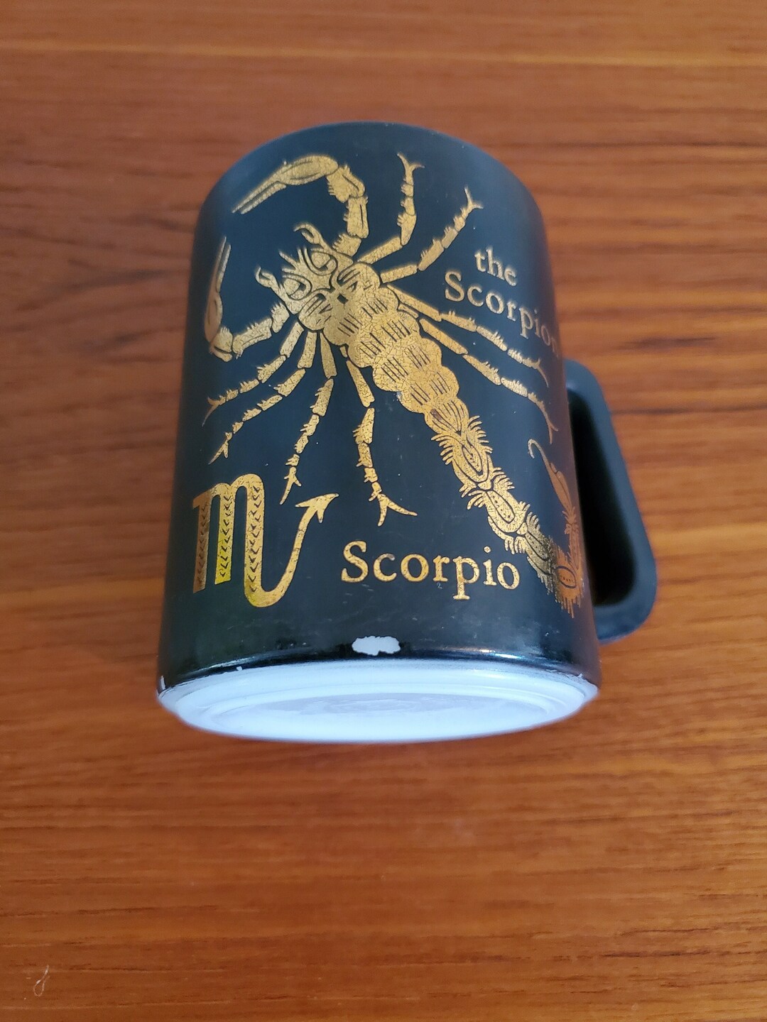 Vintage Black and Gold/1970s Scorpio Mug/scorpion Glass Mug/coffee/tea ...