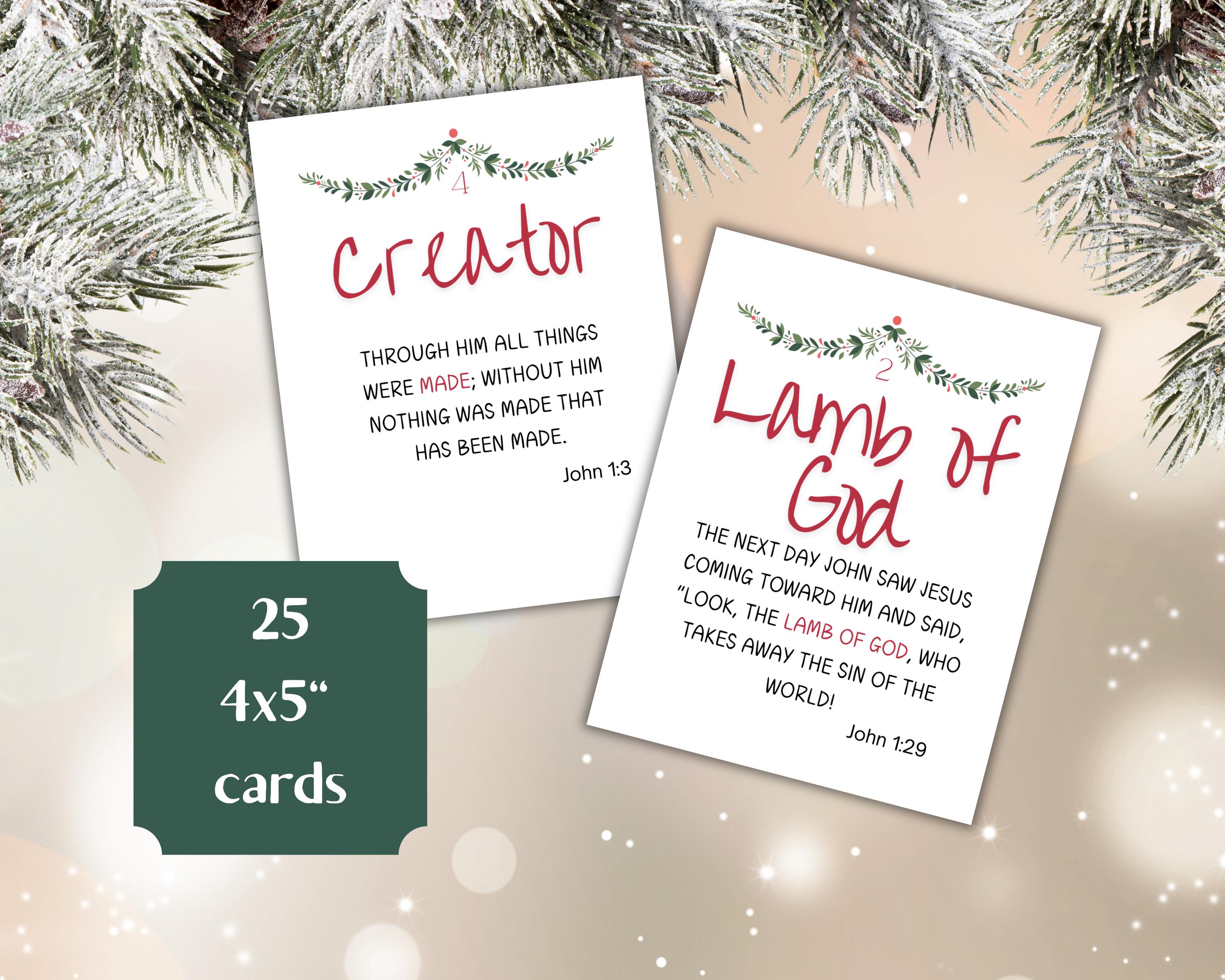 25 Names of Jesus Christ Cards: Christmas Advent Bible (printable) - Etsy