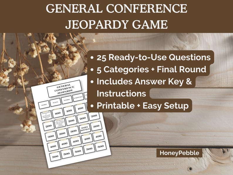 General Conference Jeopardy | No Prep Youth or FHE Activity Printable ...
