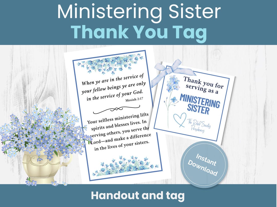 LDS Ministering Thank You Tags: Forget-me-not Floral Scripture Card ...