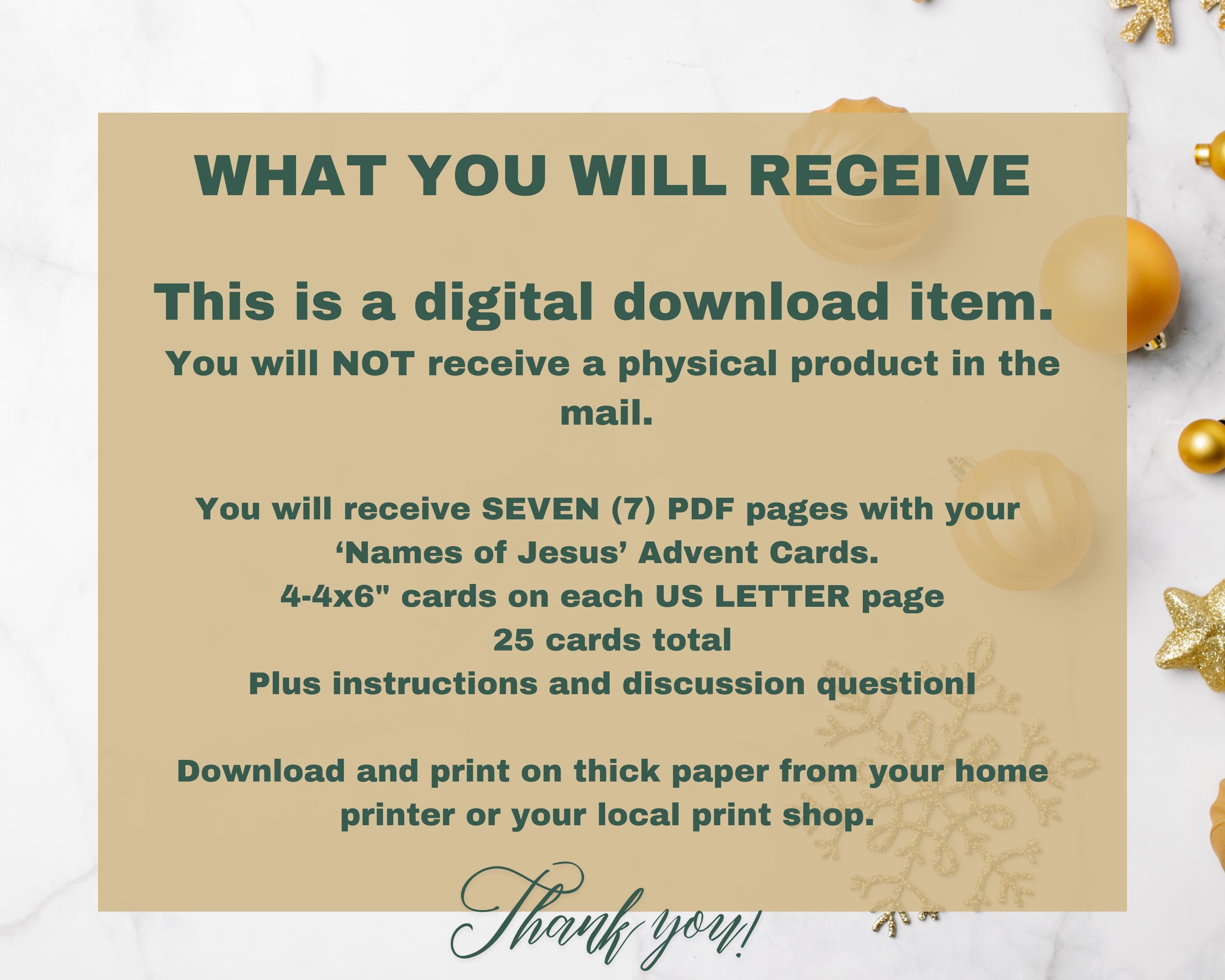 25 Names of Jesus Christ Cards: Christmas Advent Bible (printable) - Etsy