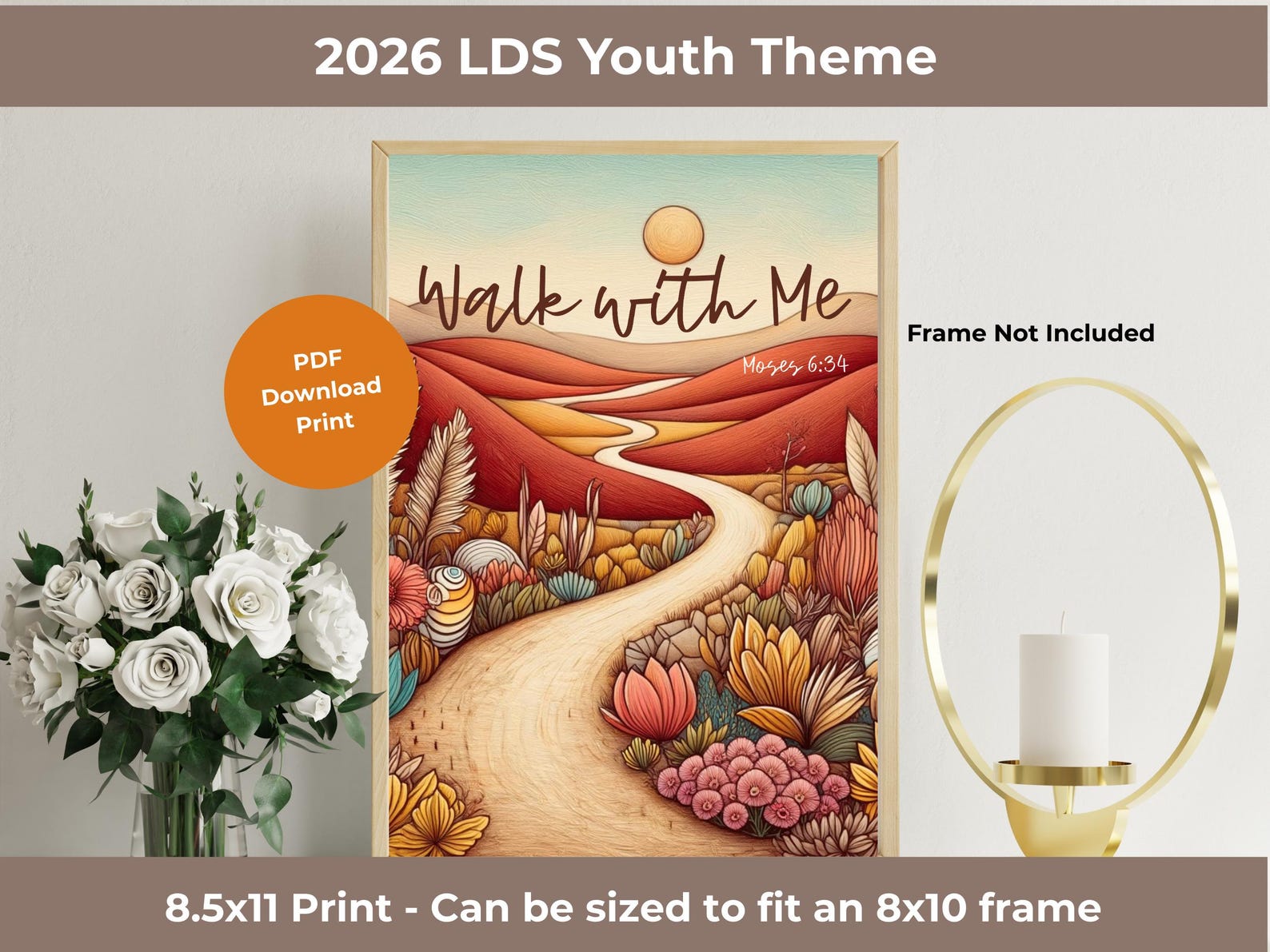 LDS Youth Theme 2026 Printable: Boho Desert Path Art (PDF Download) - Etsy