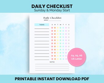 Editable Daily Checklist | Printable Weekly to Do List | Weekly ...