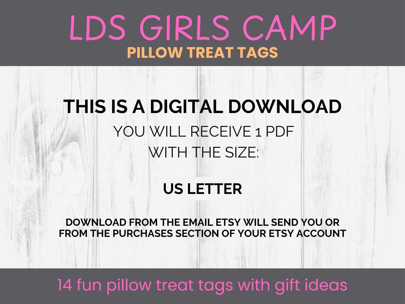 LDS Girls Camp Pillow Treat Tags: Printable Gift Tags (PDF) - Etsy