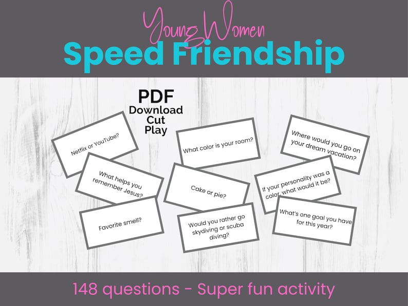 LDS Speed Friendship Game: Youth Group Activity (digital Download) - Etsy