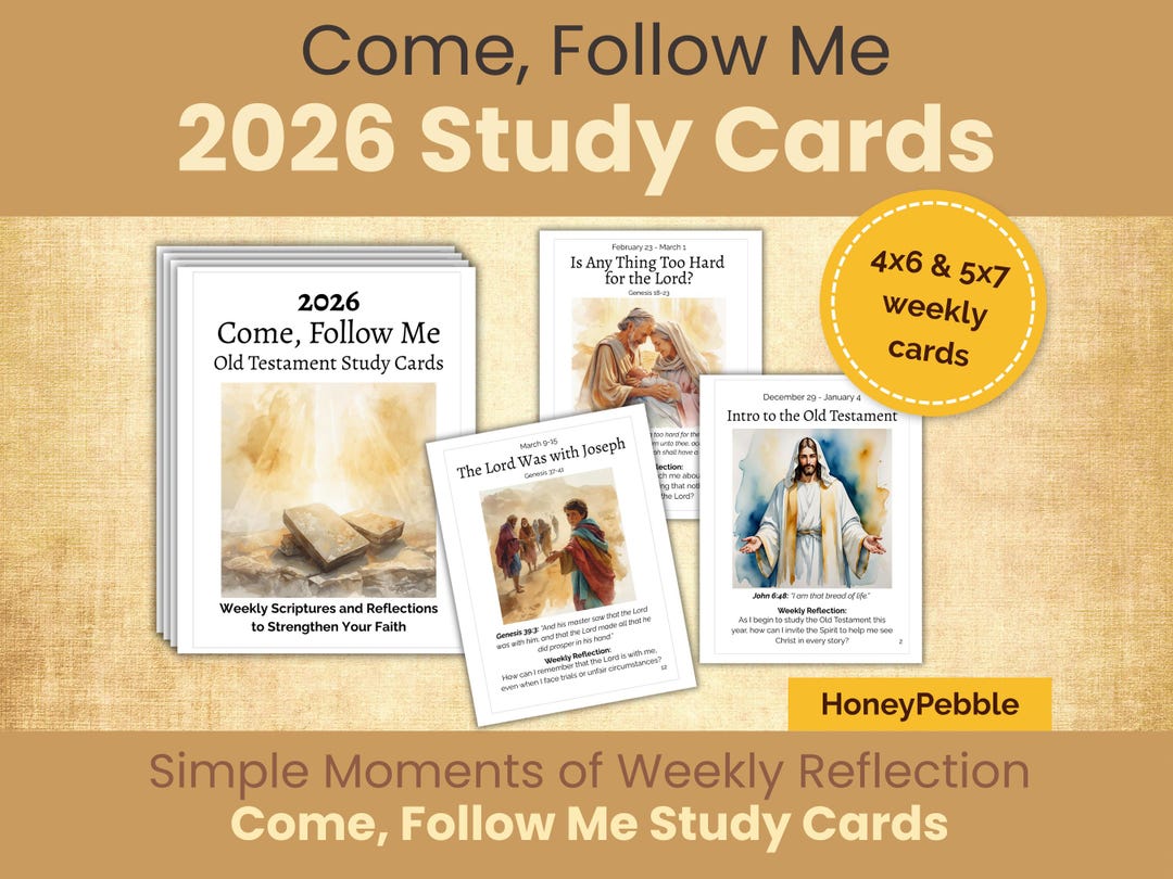 2026 Come, Follow Me Old Testament Weekly Scripture Cards 4x6" and 5x7 ...
