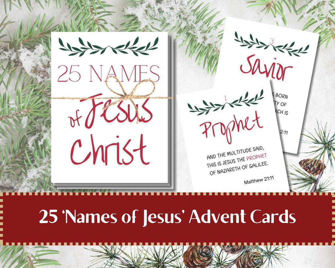 25 LDS Names of Jesus Christ Christmas Advent Cards (digital Download ...