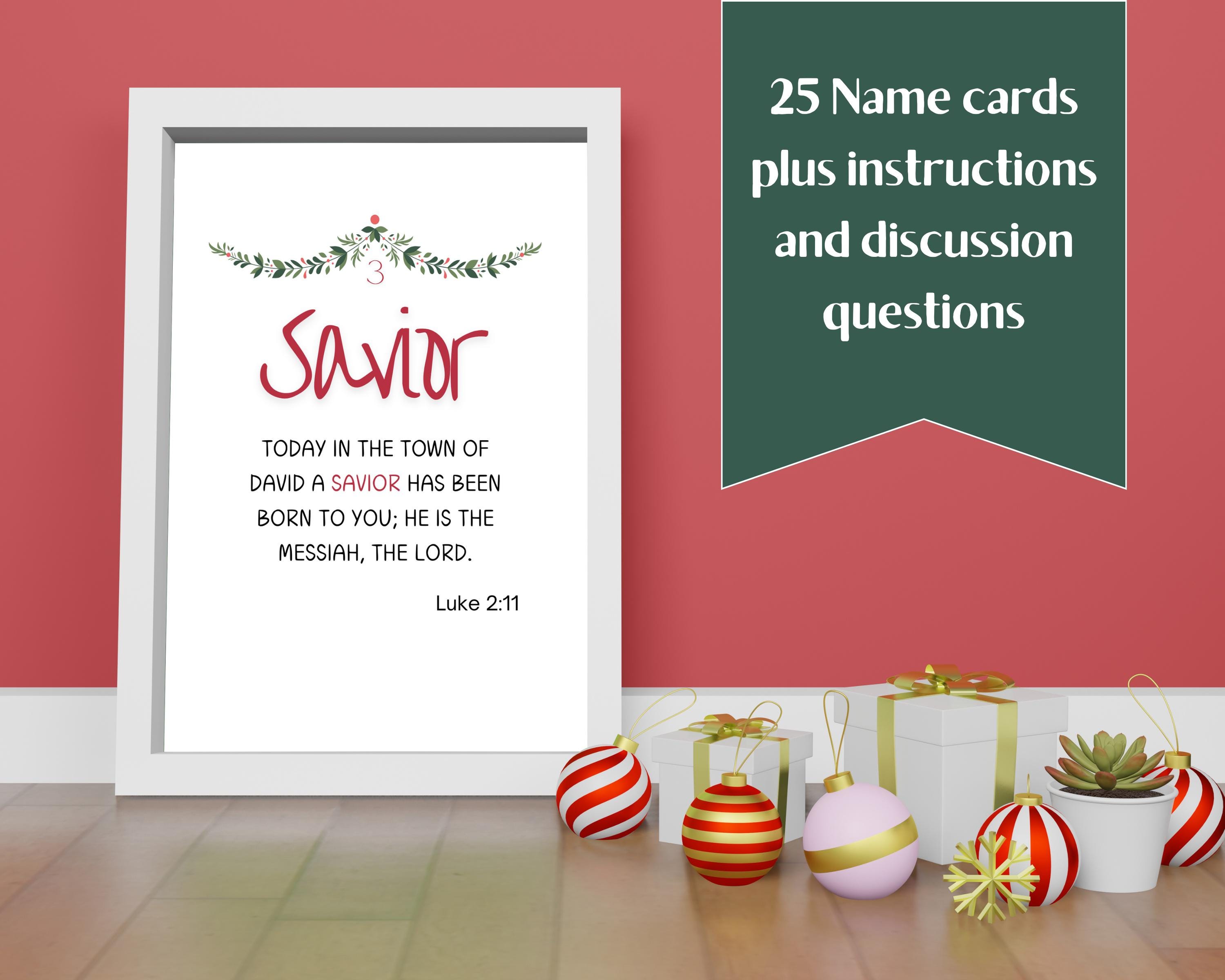 25 Names of Jesus Christ Cards: Christmas Advent Bible (printable) - Etsy
