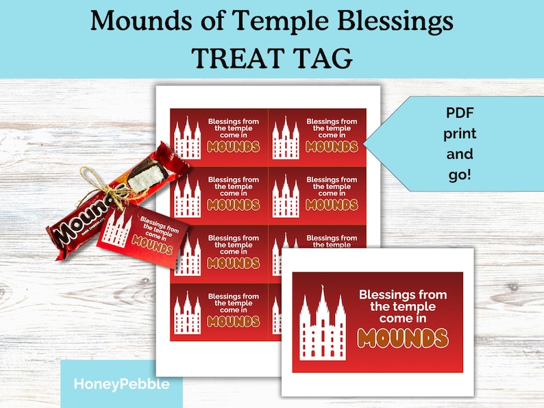 Blessings From the Temple – LDS Candy Bar Handout - Printable Treat ...