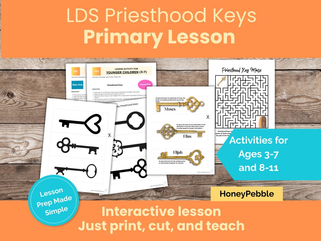 LDS Priesthood Keys Lesson: Printable Primary Activity (PDF Download ...