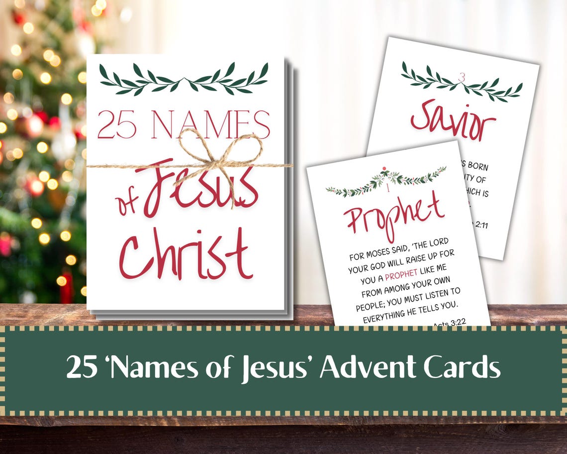 25 Names of Jesus Christ Cards: Christmas Advent Bible (printable) - Etsy