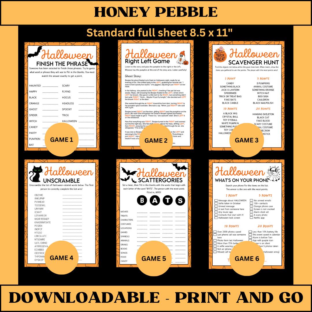 21 HALLOWEEN GAME Game Bundle Printable Halloween Party Games for Kids ...