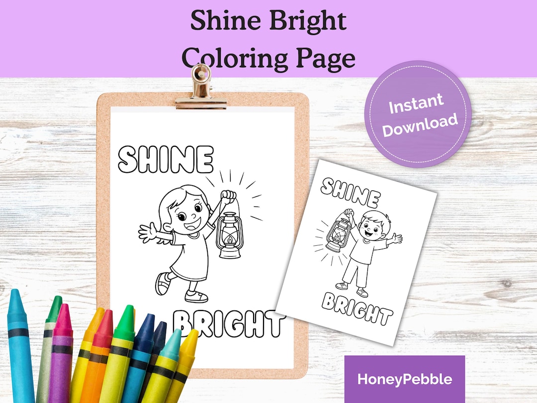 Shine Bright Coloring Page: LDS Primary, Seminary, Nursery (PDF ...