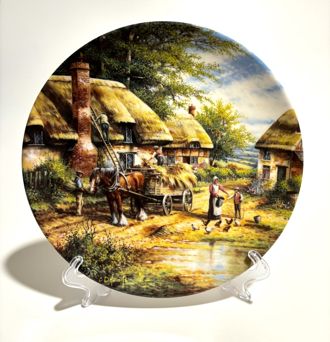 Vintage Wedgwood Bone China Plate: 'mending the Thatch' Country Days ...