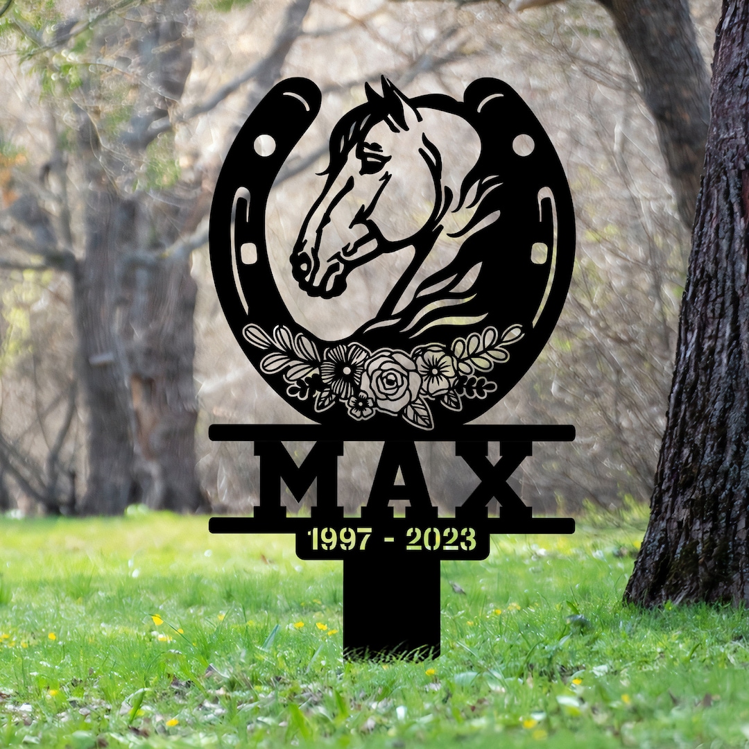 Custom Horse Memorial Metal Stake, Horse Grave Marker, Remembrance ...