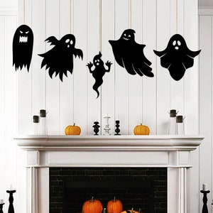 Hanging Ghost Sign, Metal Ghost, Halloween Decor, Hanging Halloween ...