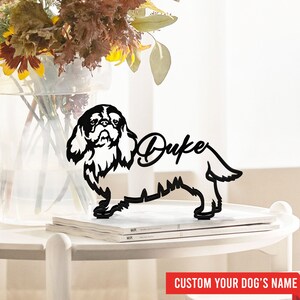 Custom Dog Standing Metal Table Sign, Minimalist Sculpture Statue, Dog ...