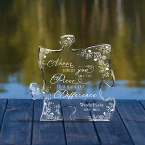Personalized Acrylic Puzzle, Never Forget That You Are the Piece That ...