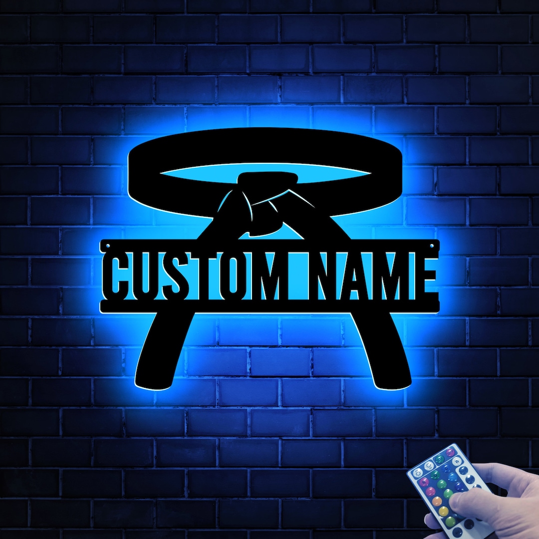 Custom Karate Black Belt Metal Sign With Led Light, Japanese Martial ...