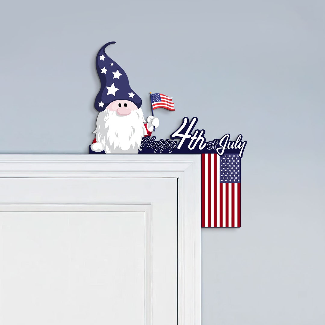 4th of July Gnome Door Corner Sign, Patriotic Polywood Topper - Etsy