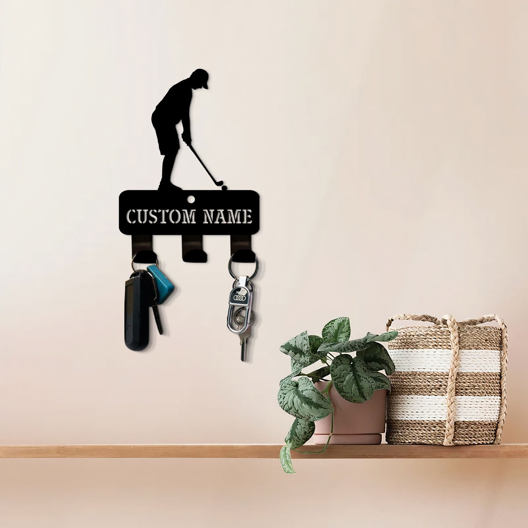 Custom Golf Sign, Metal Key Holder, Mini Sign, Cute Decor, Custom Key ...
