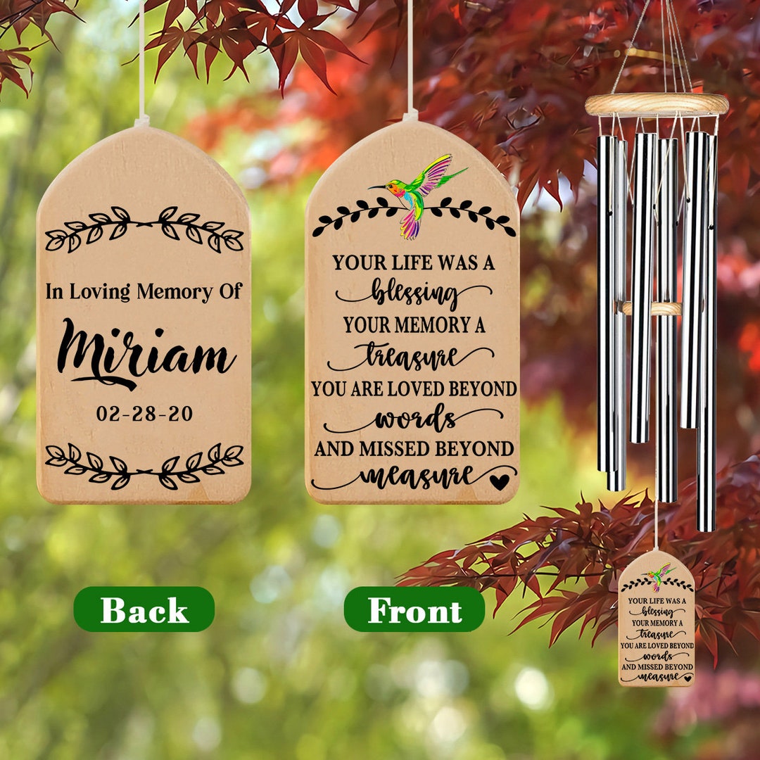 Personalized Memorial Wind Chime, Remembrance Sympathy Gift - Etsy