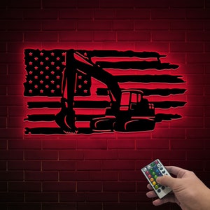 Excavator Signs With LED Lights, Excavator Name Sign, Excavator Signs ...