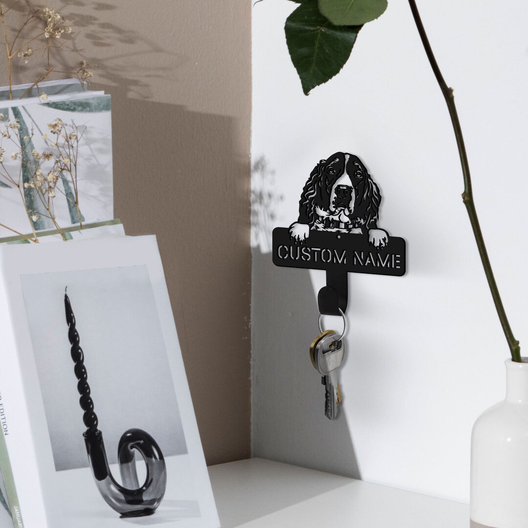 Spaniels Dog, Metal Key Holder, Mini Sign, Cute Decor, Custom Key ...