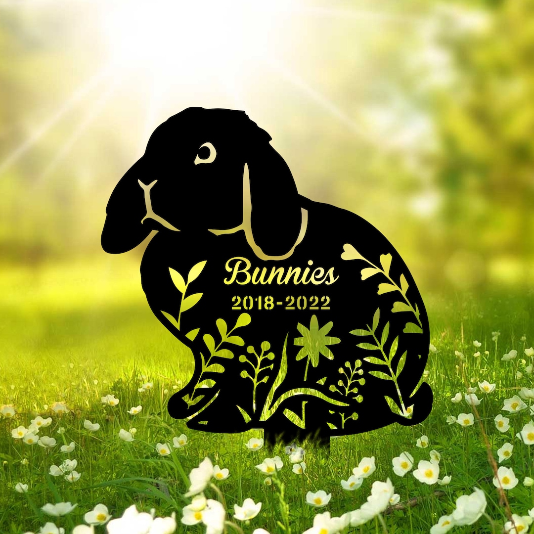 Custom Lop Rabbit Memorial Metal Stake, Rabbit Loss, Sympathy Sign, in ...