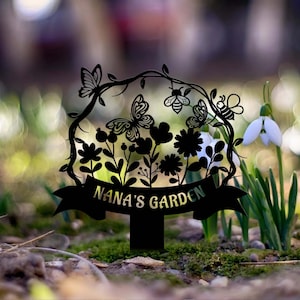 Custom Garden Metal Sign, Flower Sign With Stakes, Outdoor Metal Sign ...