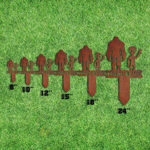 Custom Bigfoot and Alien Garden Yard Art, Sasquatch Sign With Stakes ...