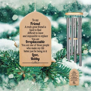 Custom Friendship Wind Chime, You Are Irreplaceable, Wind Chime for ...