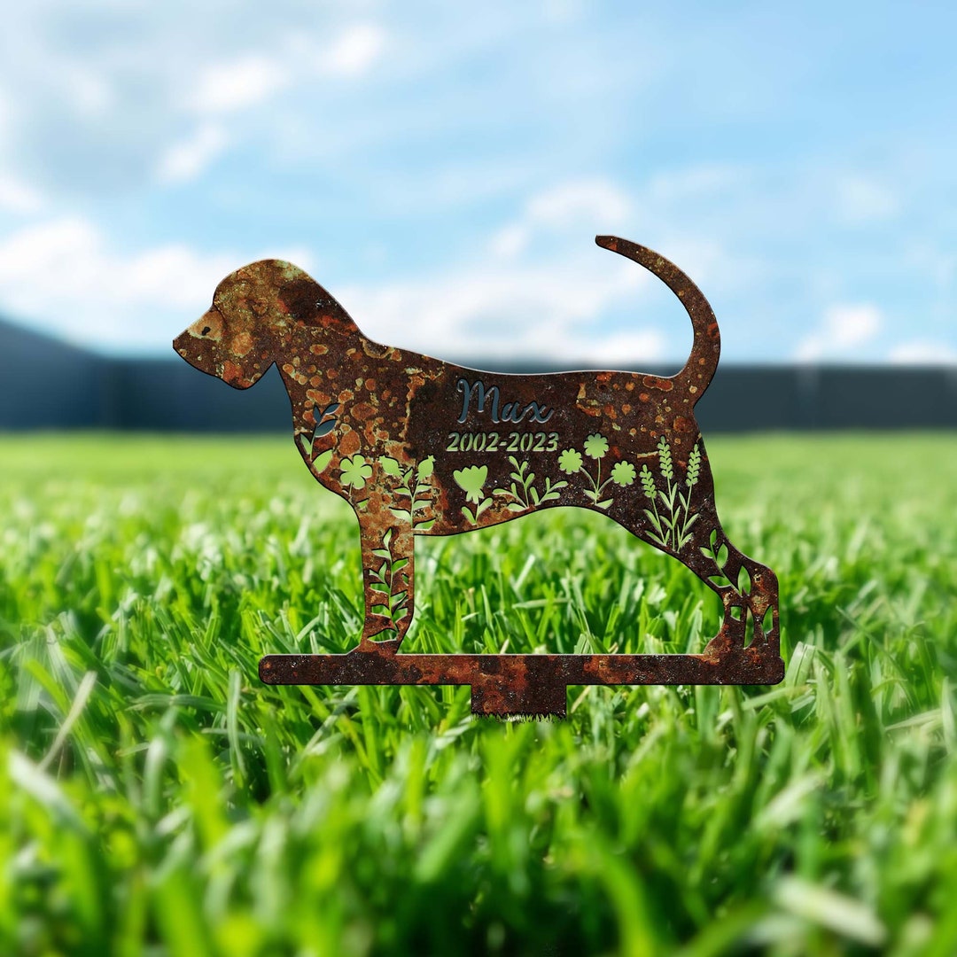 Custom Memorial Rusty Metal Sign, Bloodhound Dog Loss, Sympathy Gift ...