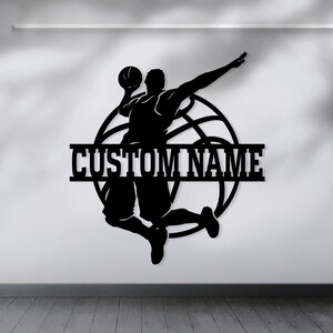 Custom Basketball Sign, Metal Wall With LED Light, Basketball Player ...