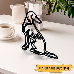 Custom Dog Sitting Metal Table Sign, Minimalist Sculpture Statue, Dog ...