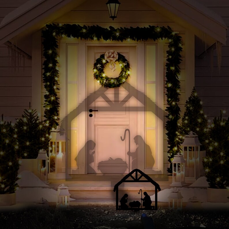 Nativity Shadow Caster, Christmas Nativity Scene Shadow Caster, Yard ...
